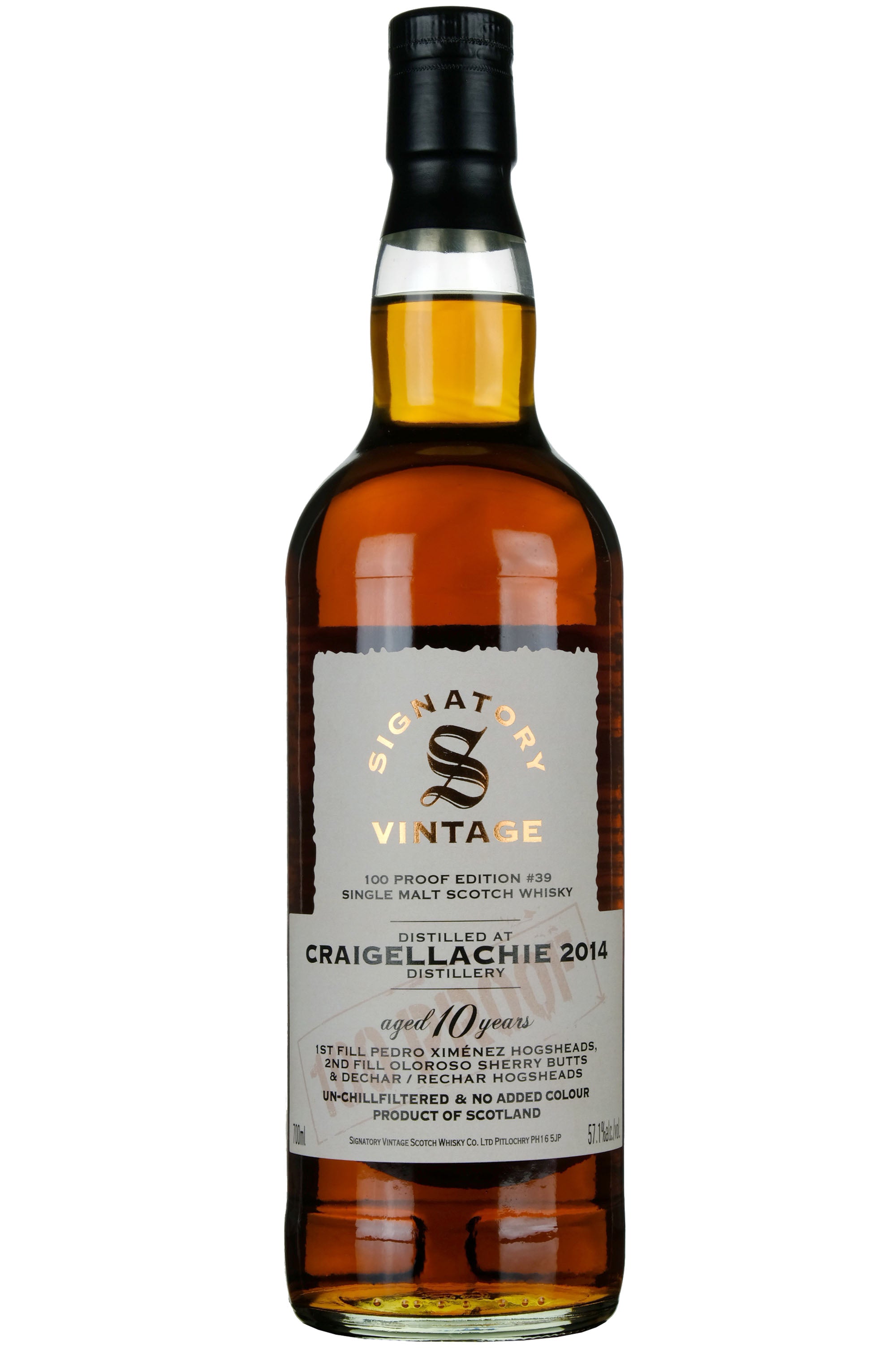 Craigellachie 2014 - 10 Year Old Signatory Vintage 100 Proof Edition 39 ...