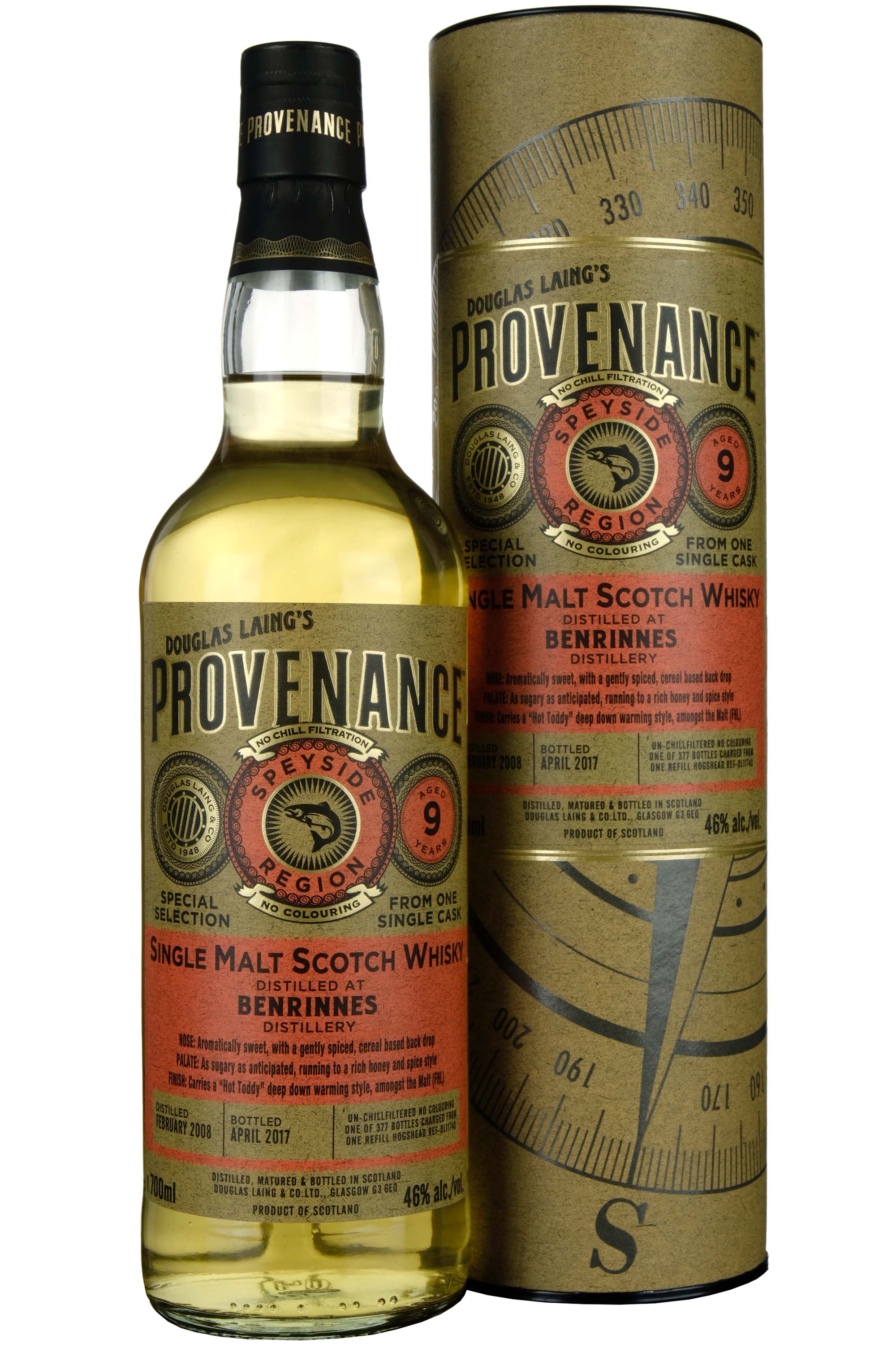 Benrinnes 2008 - 9 Year Old Douglas Laing Provenance Cask DL11740 ...