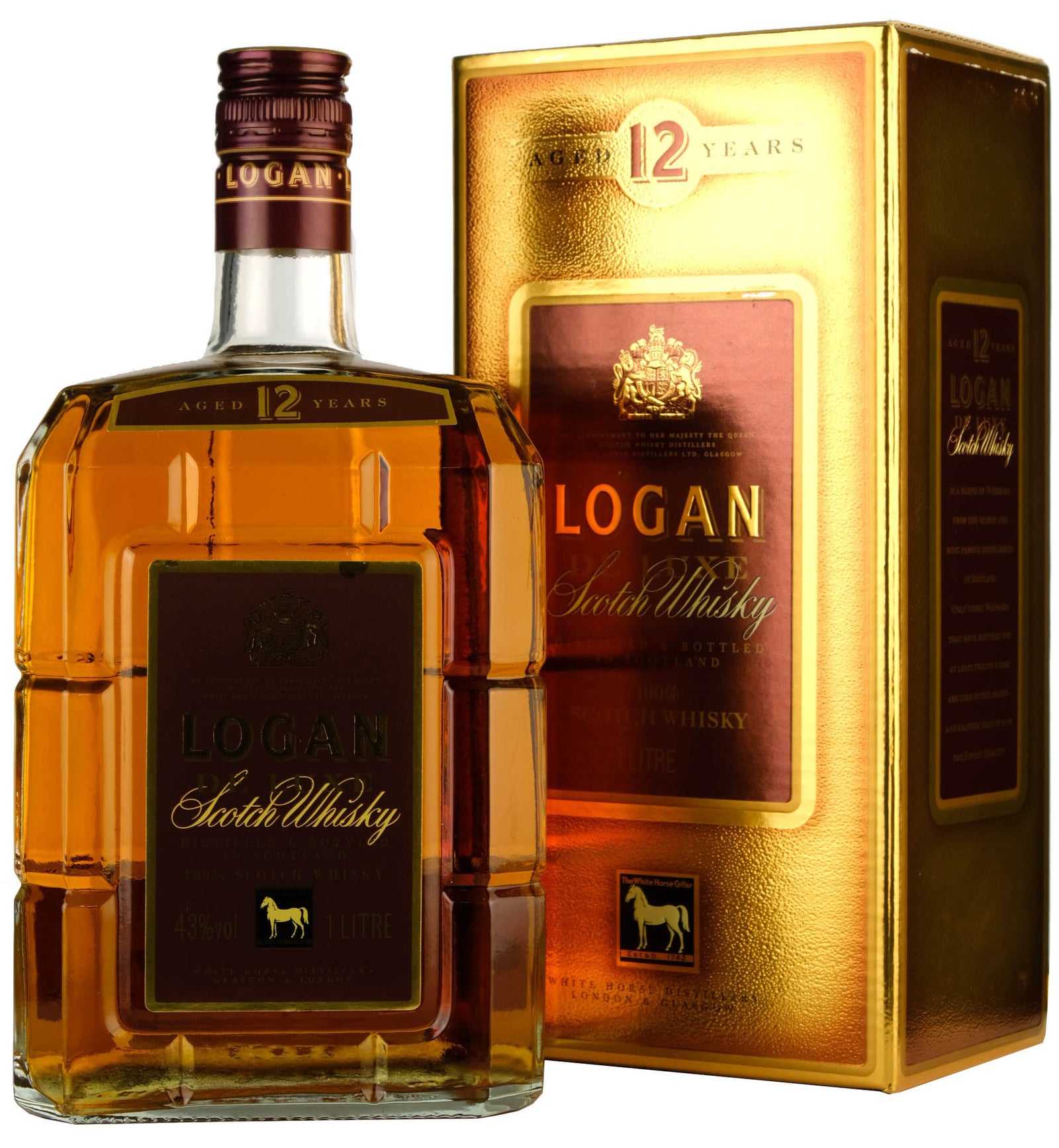 Logan 12 Year Old De Luxe 1980s 1 Litre - Whisky-Online Shop